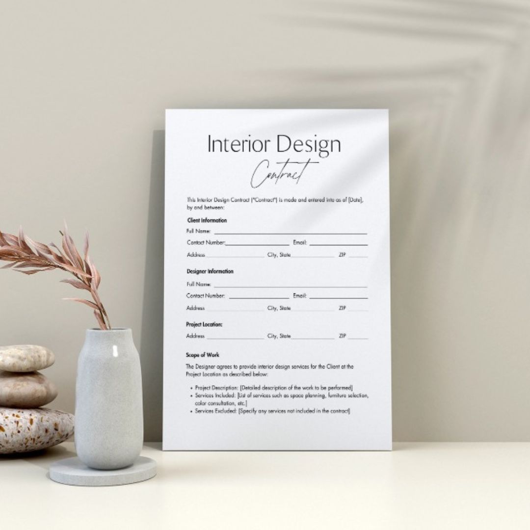 INTERIOR DESIGN Contract & Invoice – Site Vee