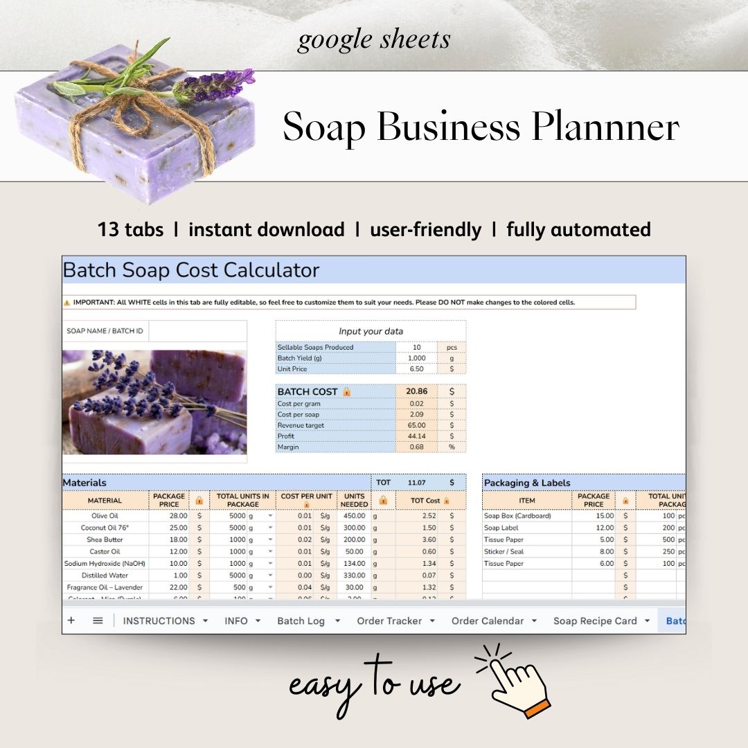 Soap Business Planner – Site Vee