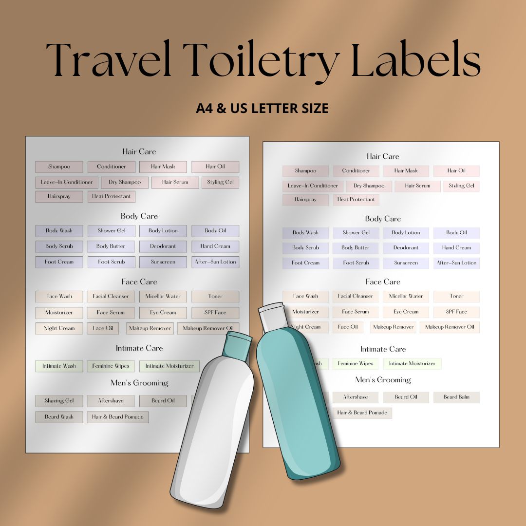 Travel Toiletry Labels – Site Vee
